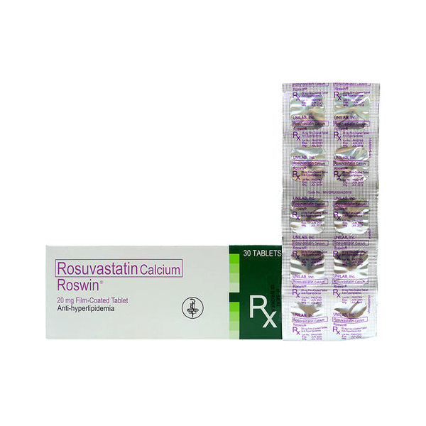 ROSWIN Rosuvastatin Calcium 20mg Film-Coated Tablet 30's price in the ...
